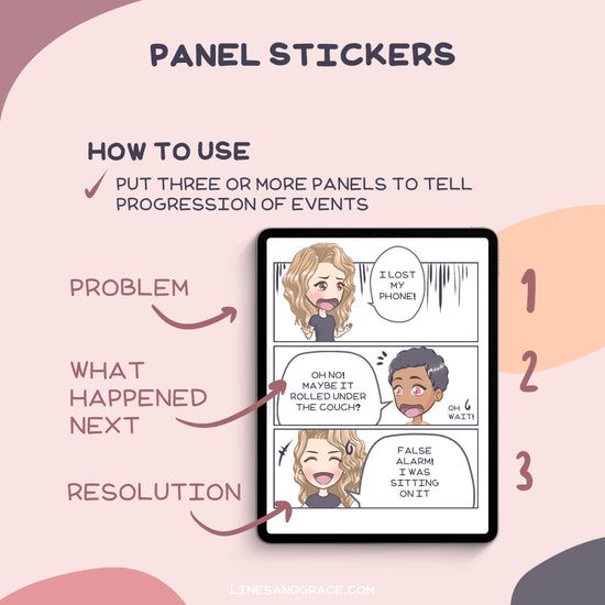 The Enikki Kit - Manga Comic Panel Stickers – Lines and Grace